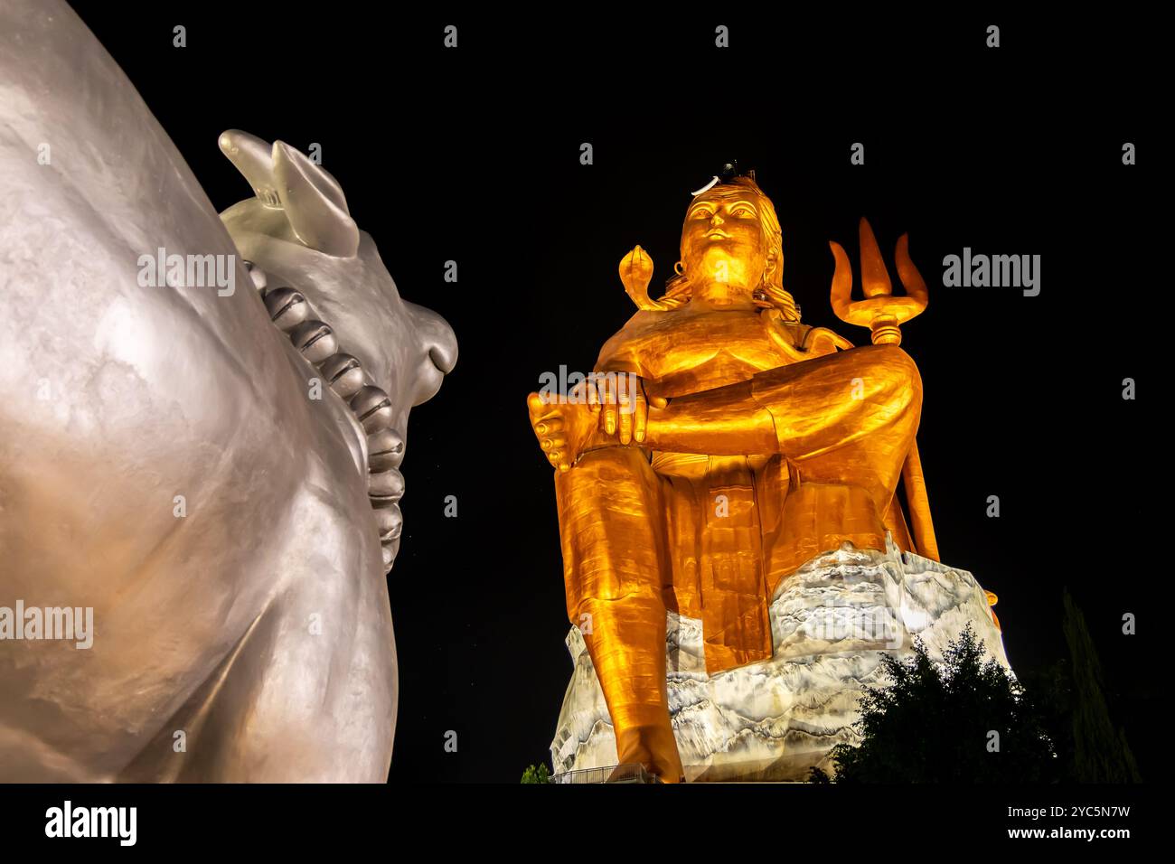 Isolated Statue of holy Hindu Lord Shiva in Meditation Posture with ...