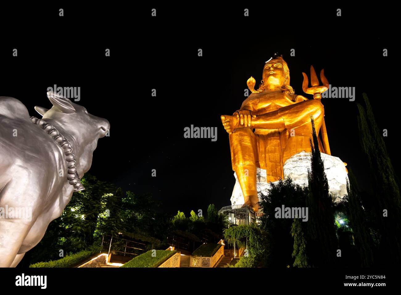 Isolated Statue of holy Hindu Lord Shiva in Meditation Posture with ...