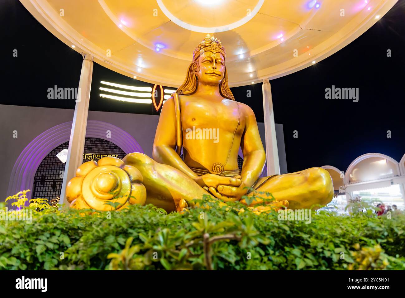 hindu god lord hanumana isolated statue with bright background Stock ...