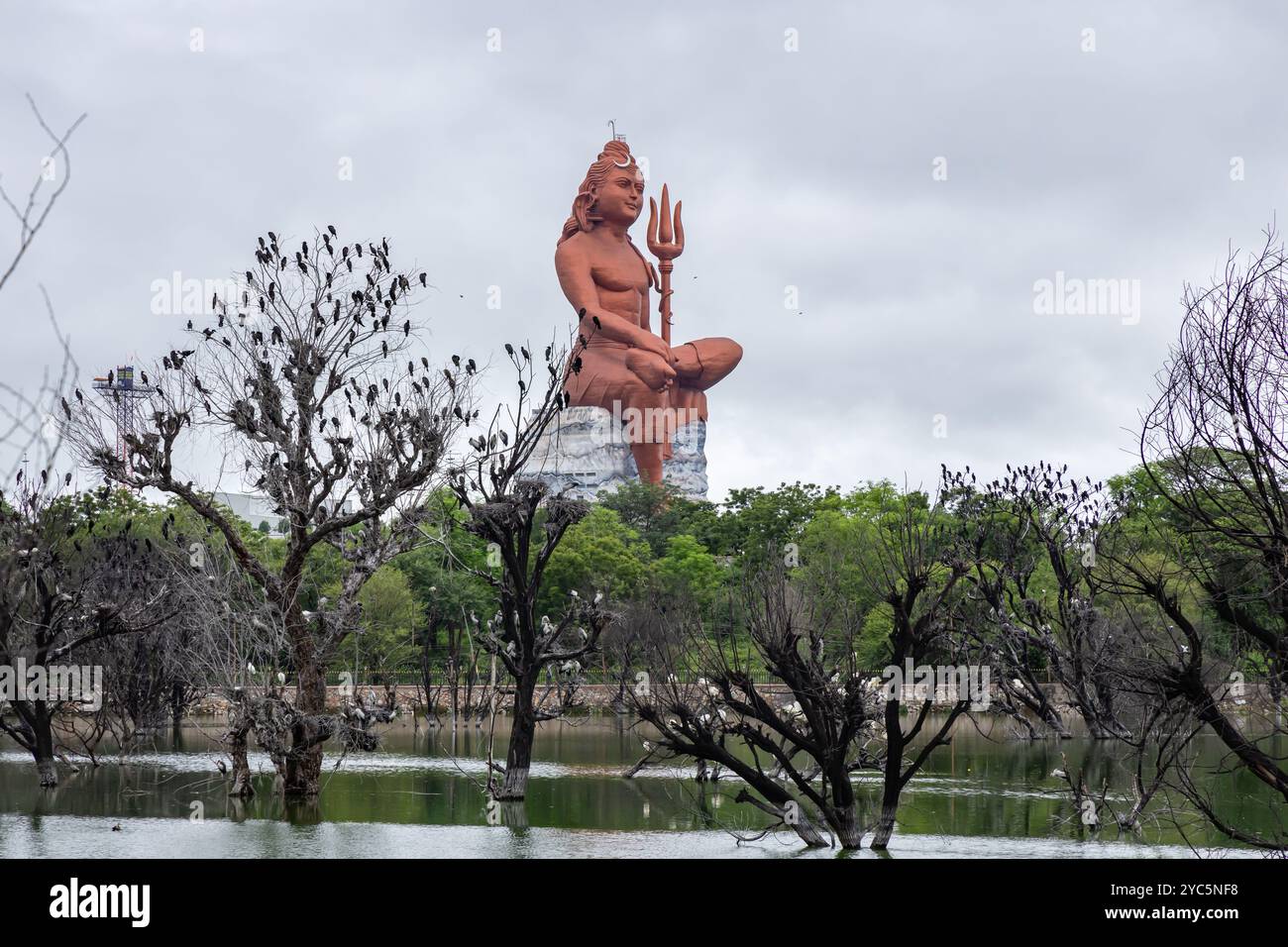 Isolated Statue of holy Hindu Lord Shiva in Meditation Posture with ...