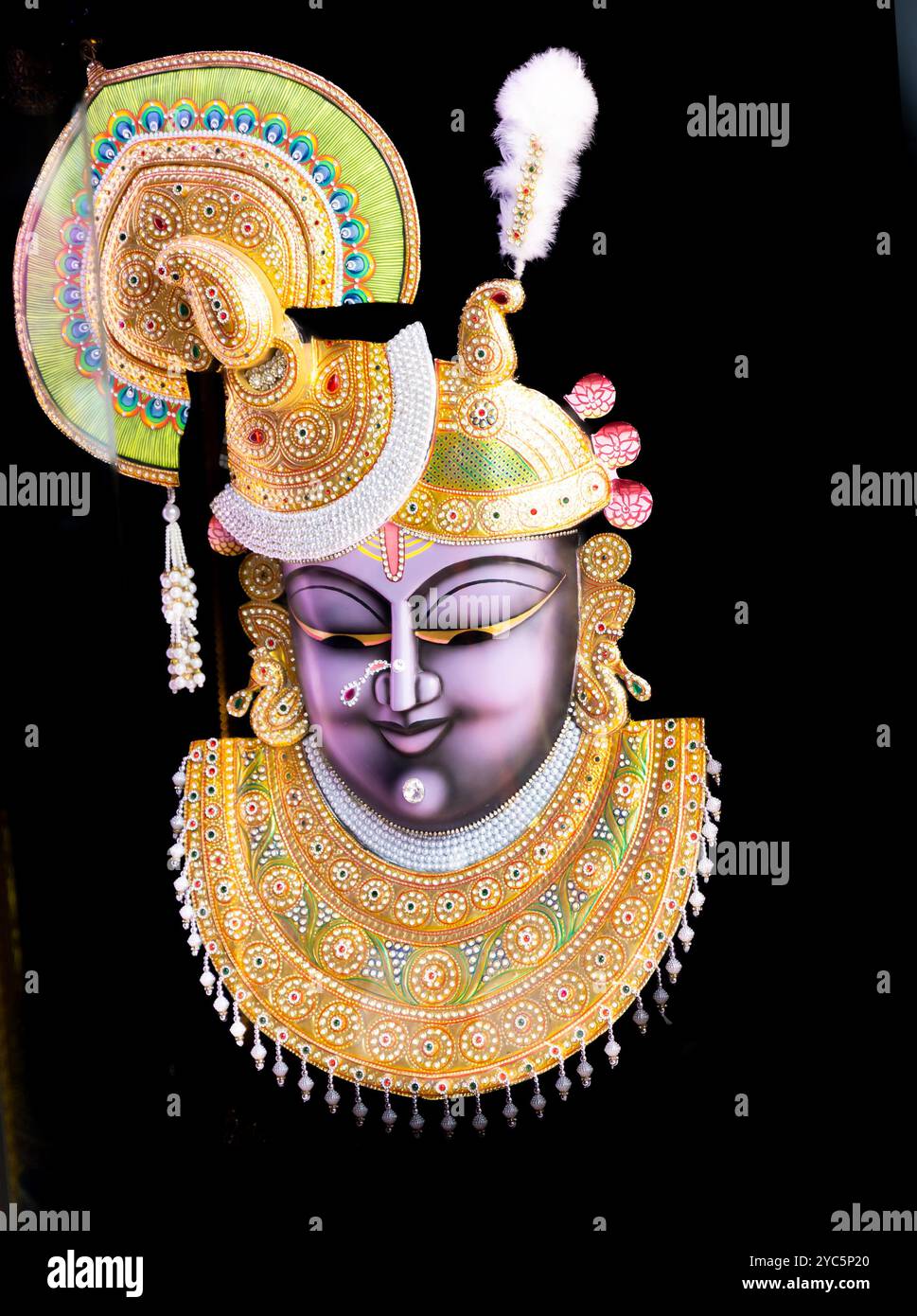 Isolated Statue of Hindu Lord Shrinathji the holy little krishna in ...