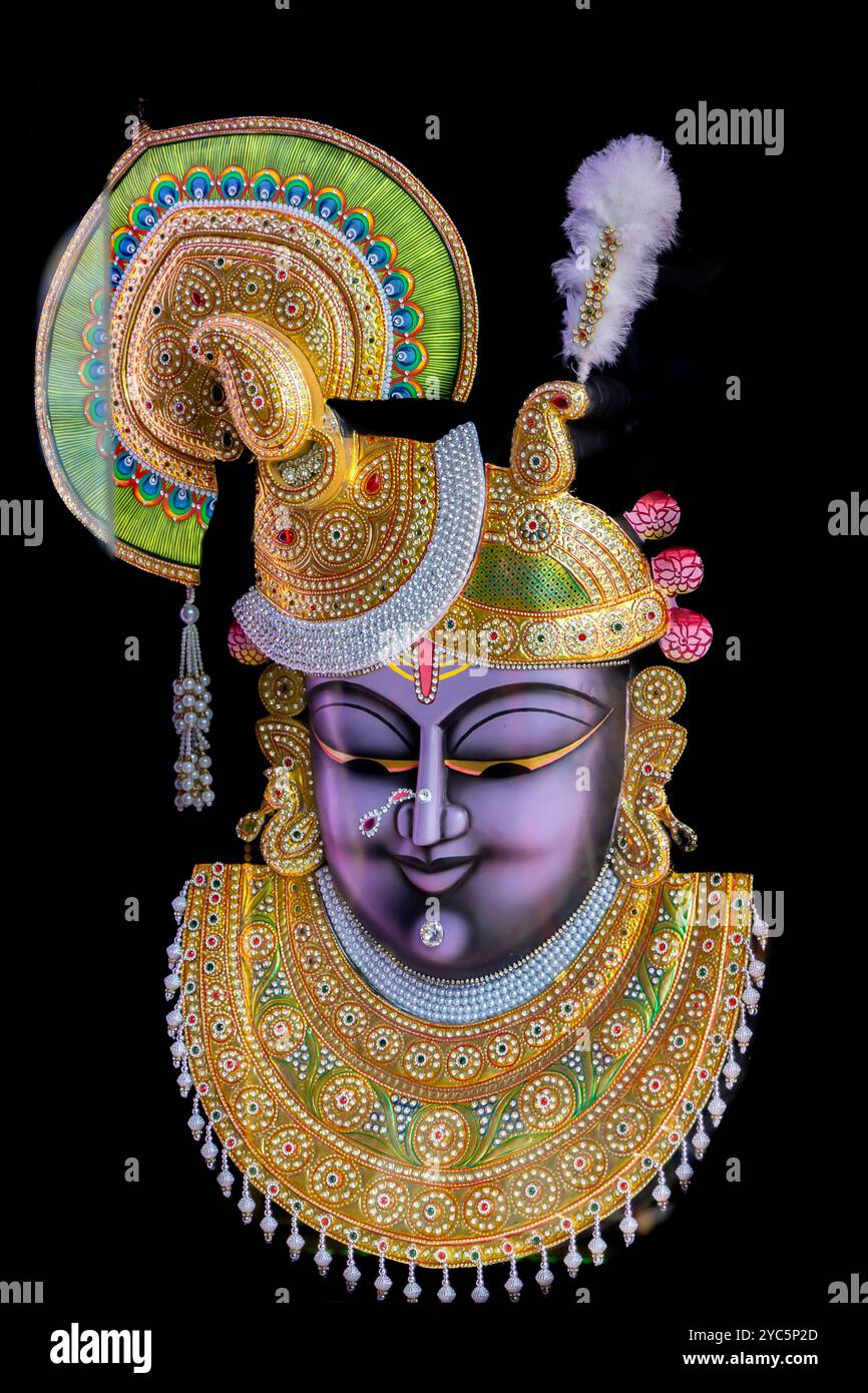 Isolated Statue of Hindu Lord Shrinathji the holy little krishna in ...