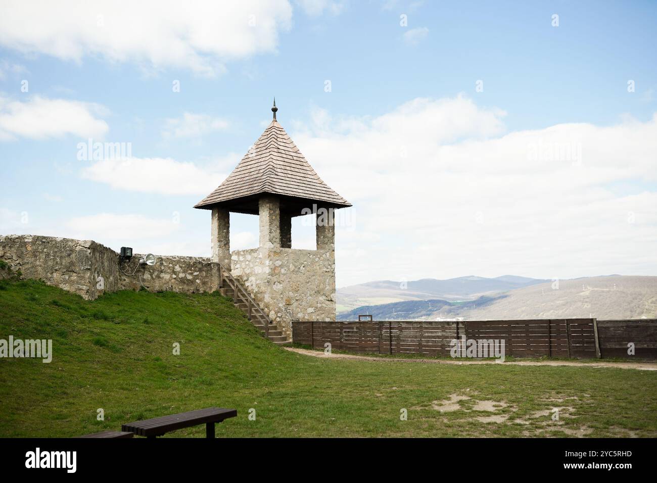 View point of triangular roof shape and covered with wooden tiles ...