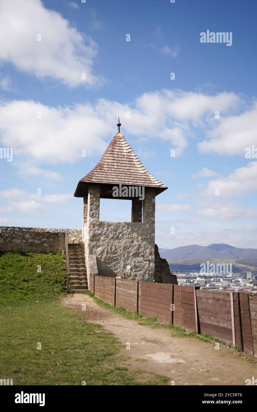 View point of triangular roof shape and covered with wooden tiles ...