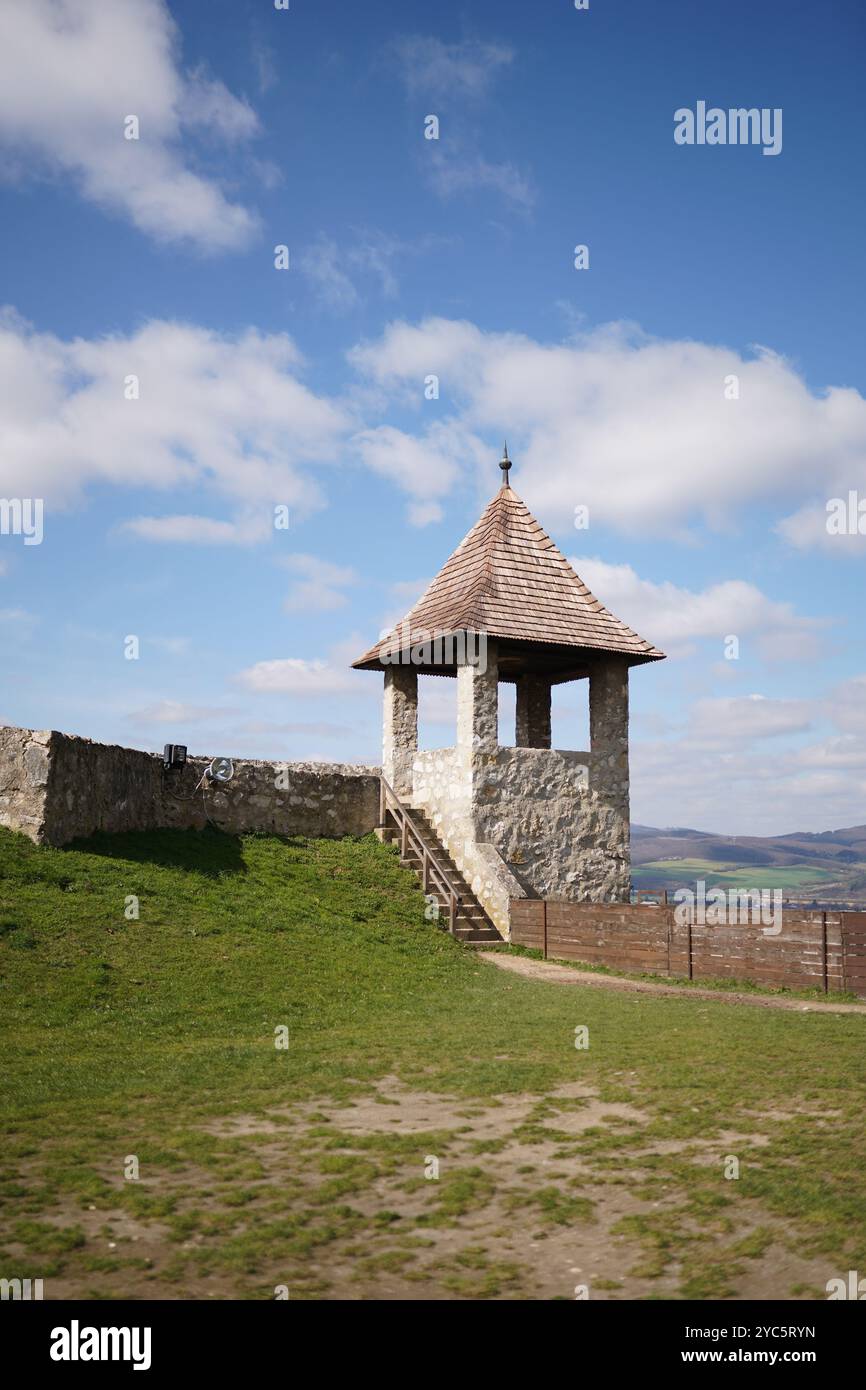 View point of triangular roof shape and covered with wooden tiles ...