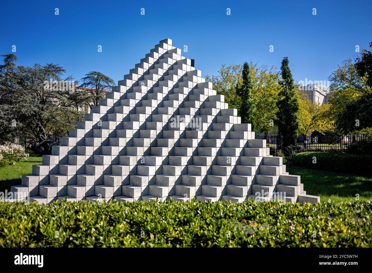 WASHINGTON DC — The Four-Sided Pyramid by Sol LeWitt, located in the ...