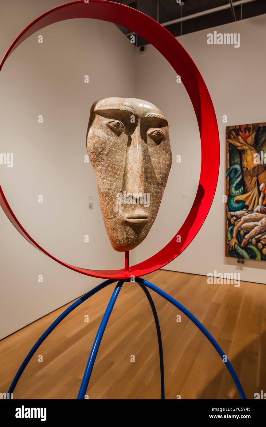 A face sculpture by David Ruben Piqtoukun representing Indigenous ...