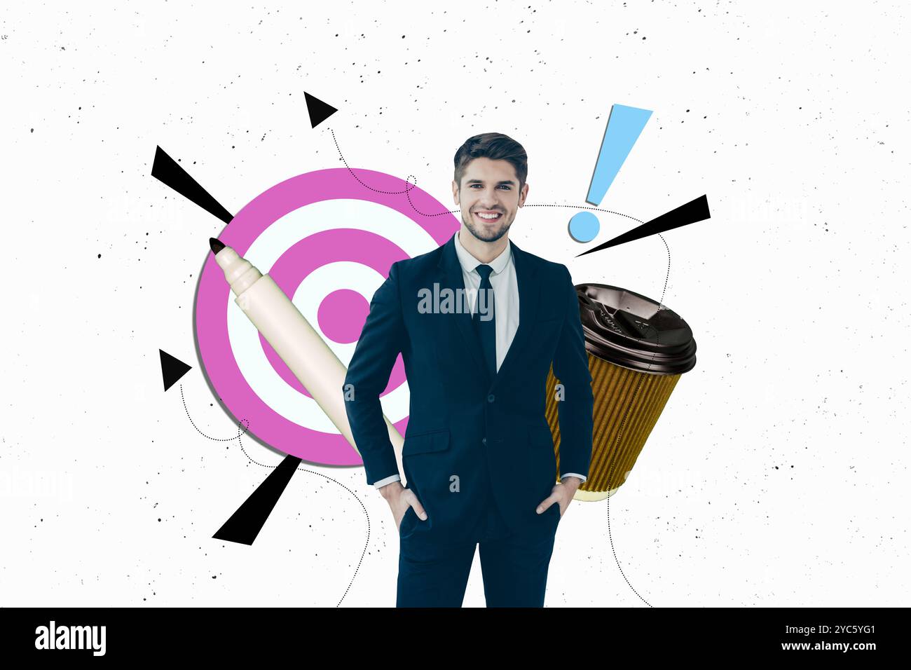 Composite trend artwork sketch image photo collage of office work ...