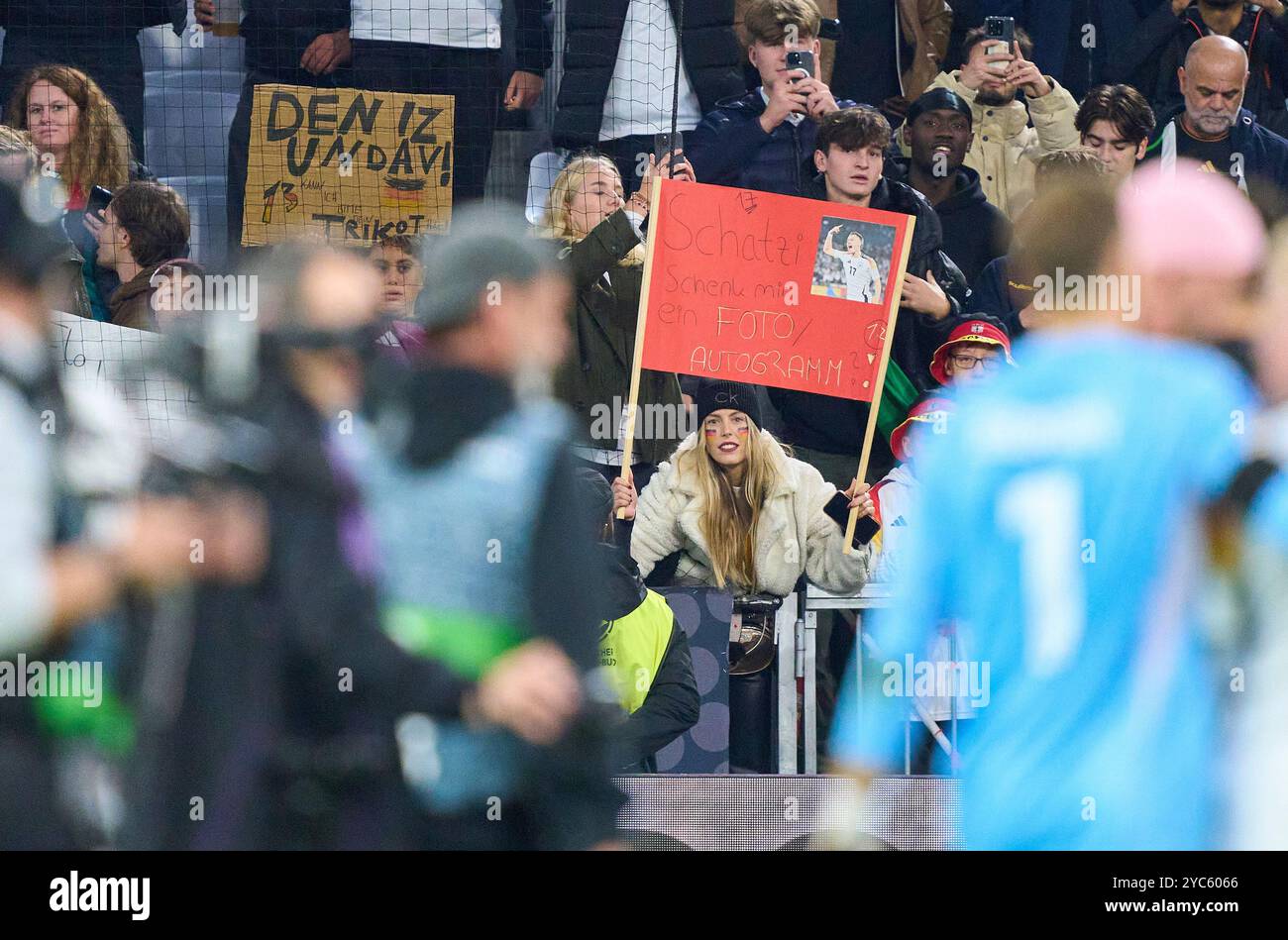 DFB fans with jersey posters Florian Wirtz, Nr. 17 DFB Deniz Undav, DFB ...