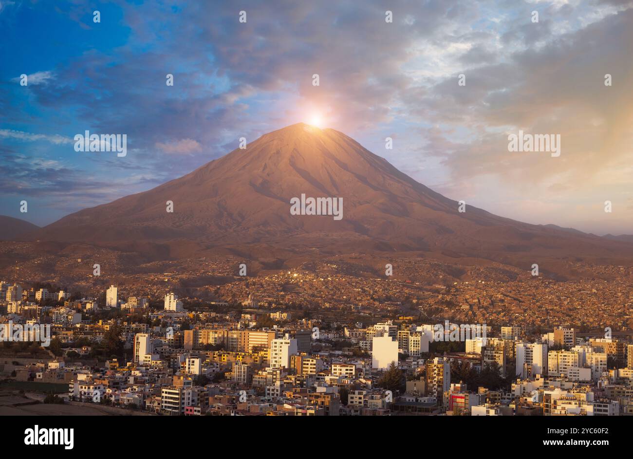 Arequipa, Peru. Sunset view of the Misti Volcano Stock Photo - Alamy