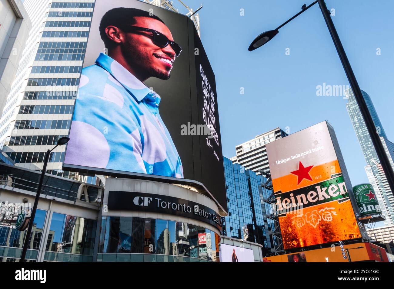 Huge outdoor billboards and advertising signs in the bustling Yonge and ...