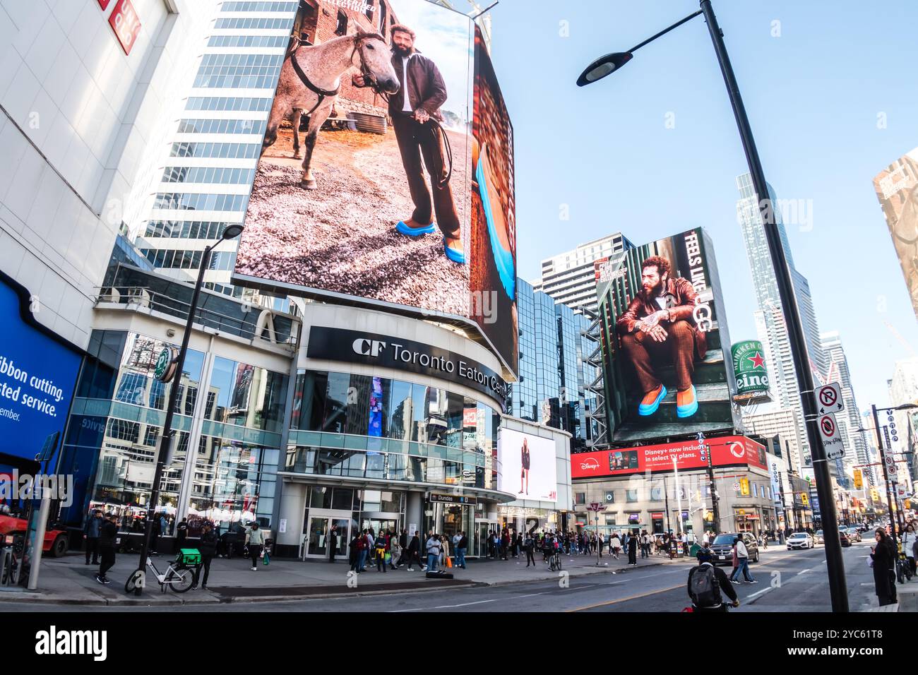 View of the Toronto Eaton Centre from Yonge Street, featuring the mall ...