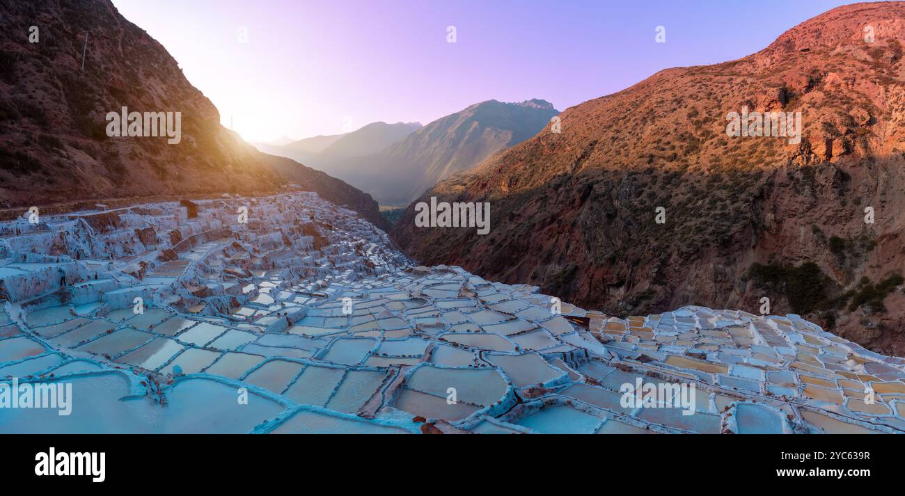 Scenic salinas Maras Salt mines in Sacred Valley Valle Sagrado in Cusco ...
