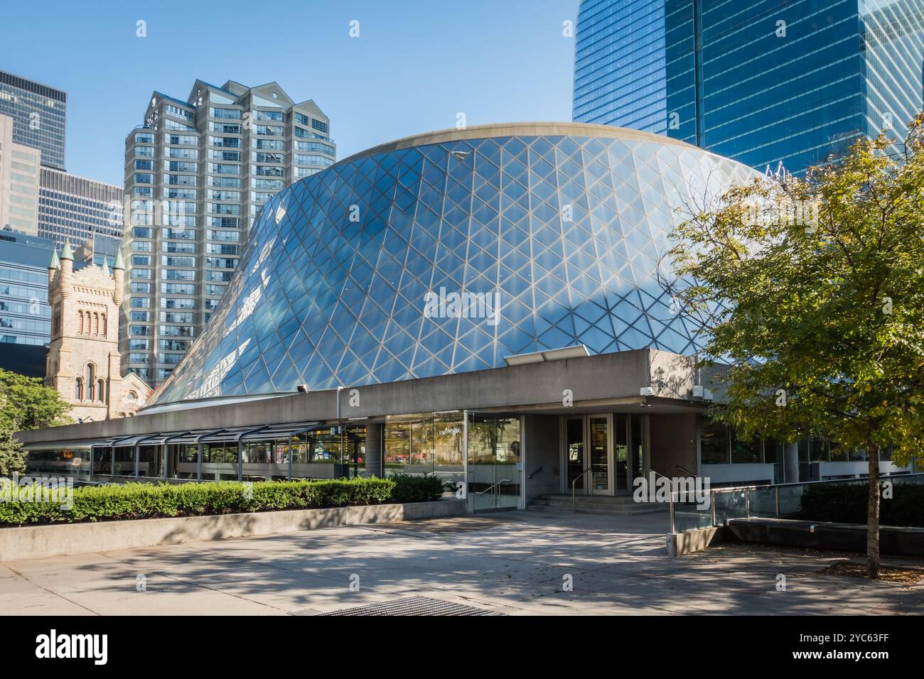 Exterior view of Roy Thomson Hall in Toronto, Canada, featuring its ...