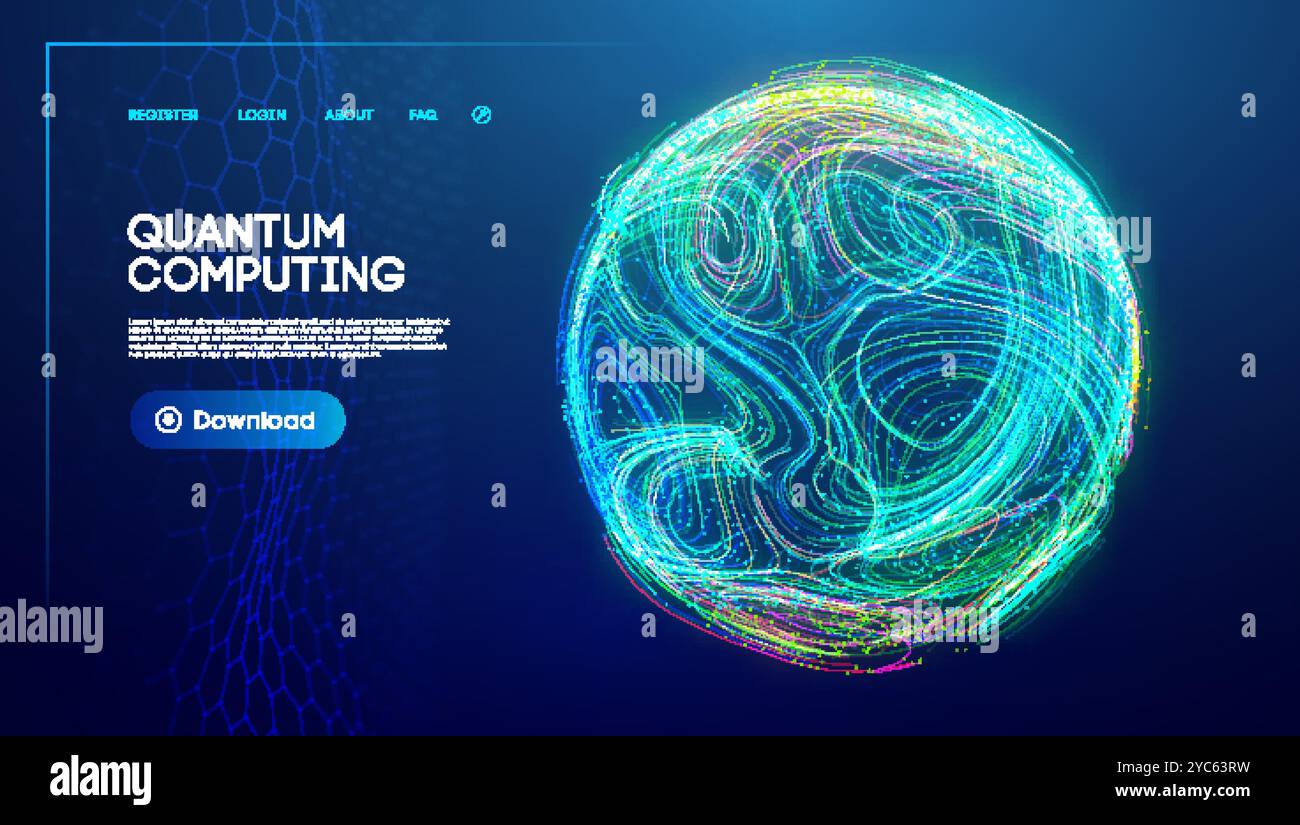 Quantum computing and digital innovation concept with futuristic ...