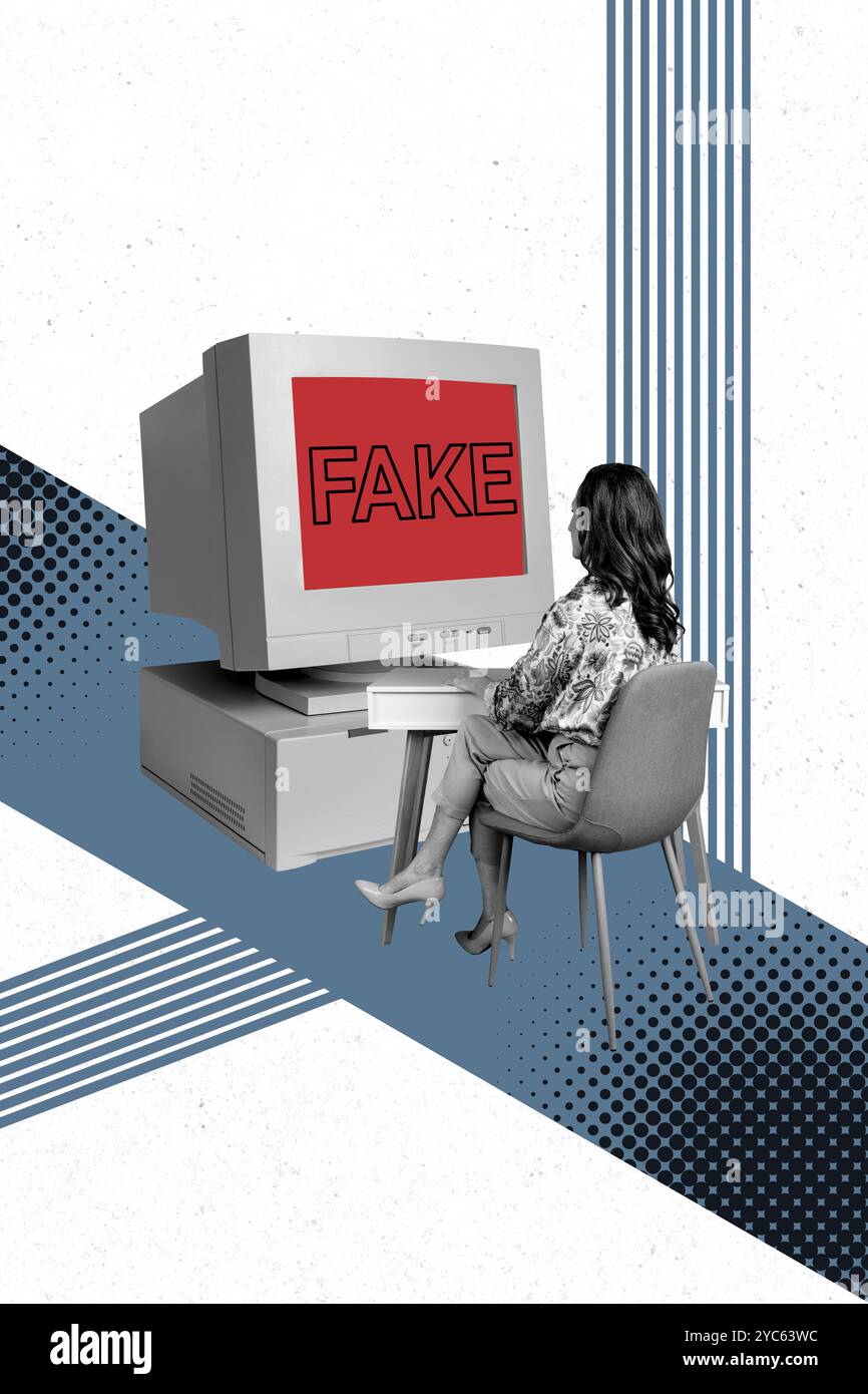 Composite trend artwork 3D image photo collage of monochrome aged woman ...