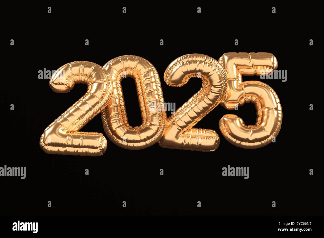 Year Golden 3D 2025 Balloons - 3D Illustration Render Stock Photo - Alamy