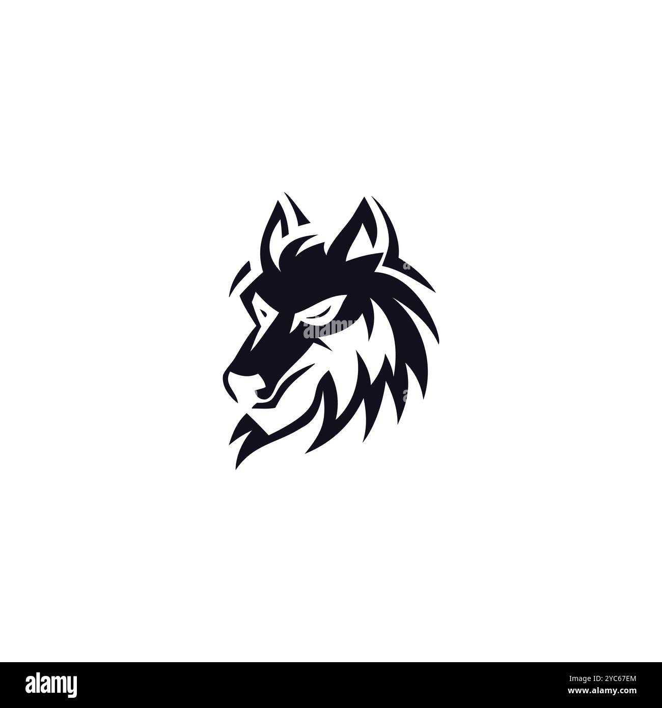 Dynamic wolf head logo hi-res stock photography and images - Alamy