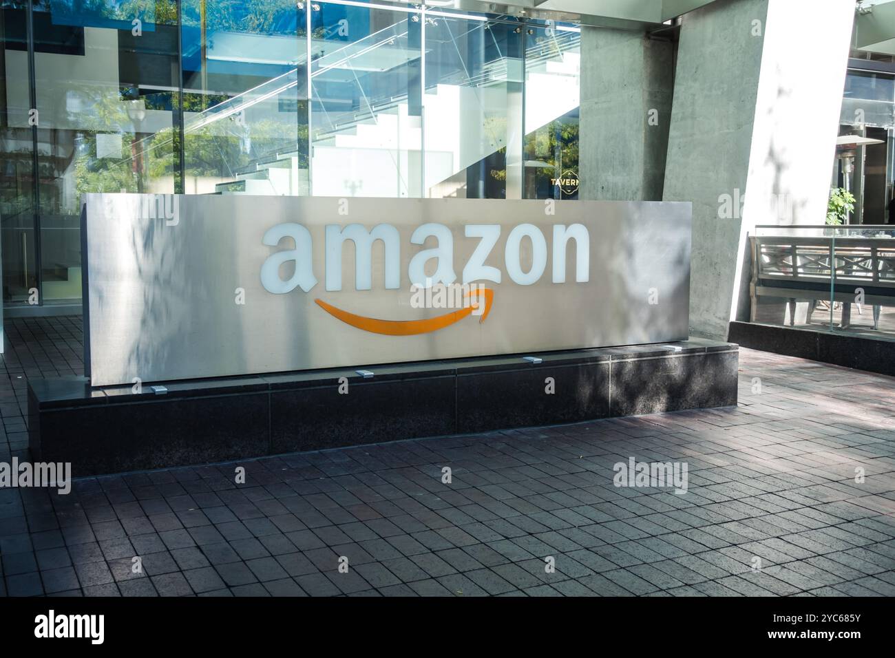 The Amazon sign in front of its office building in Toronto, Canada Stock Photo - Alamy