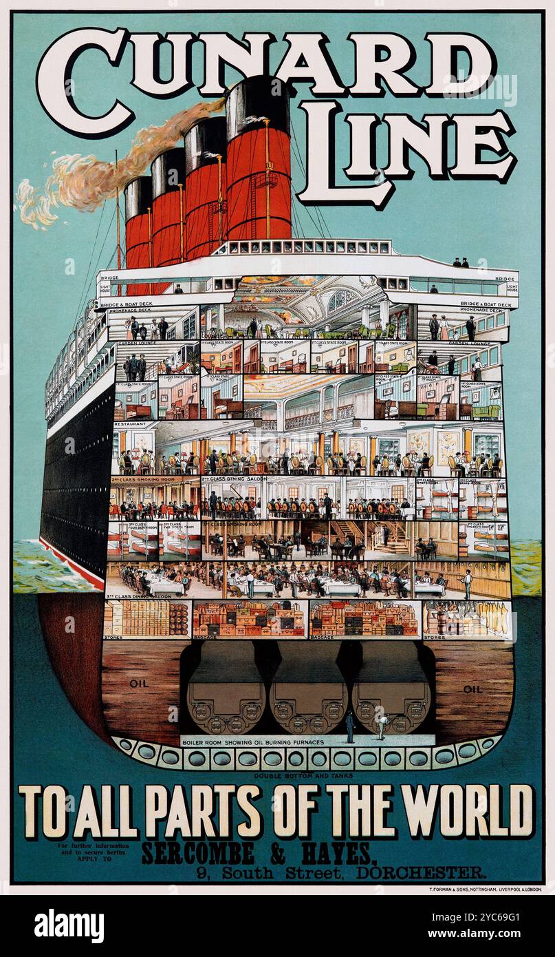 Cunard Line. To all parts of the World. Artist unknown. Poster ...
