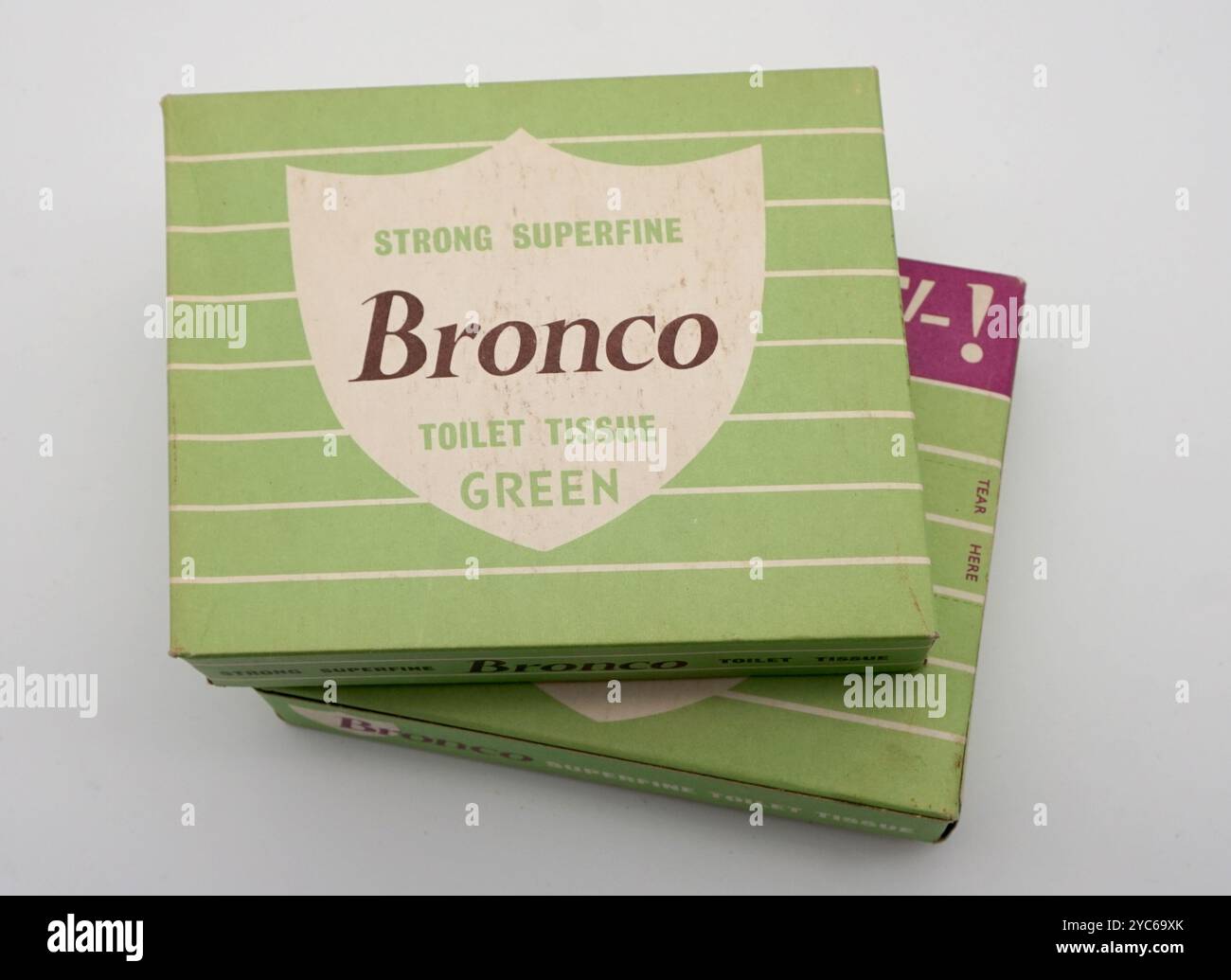 Bronco lavatory paper. 1960s packet of individual paper sheets in card ...