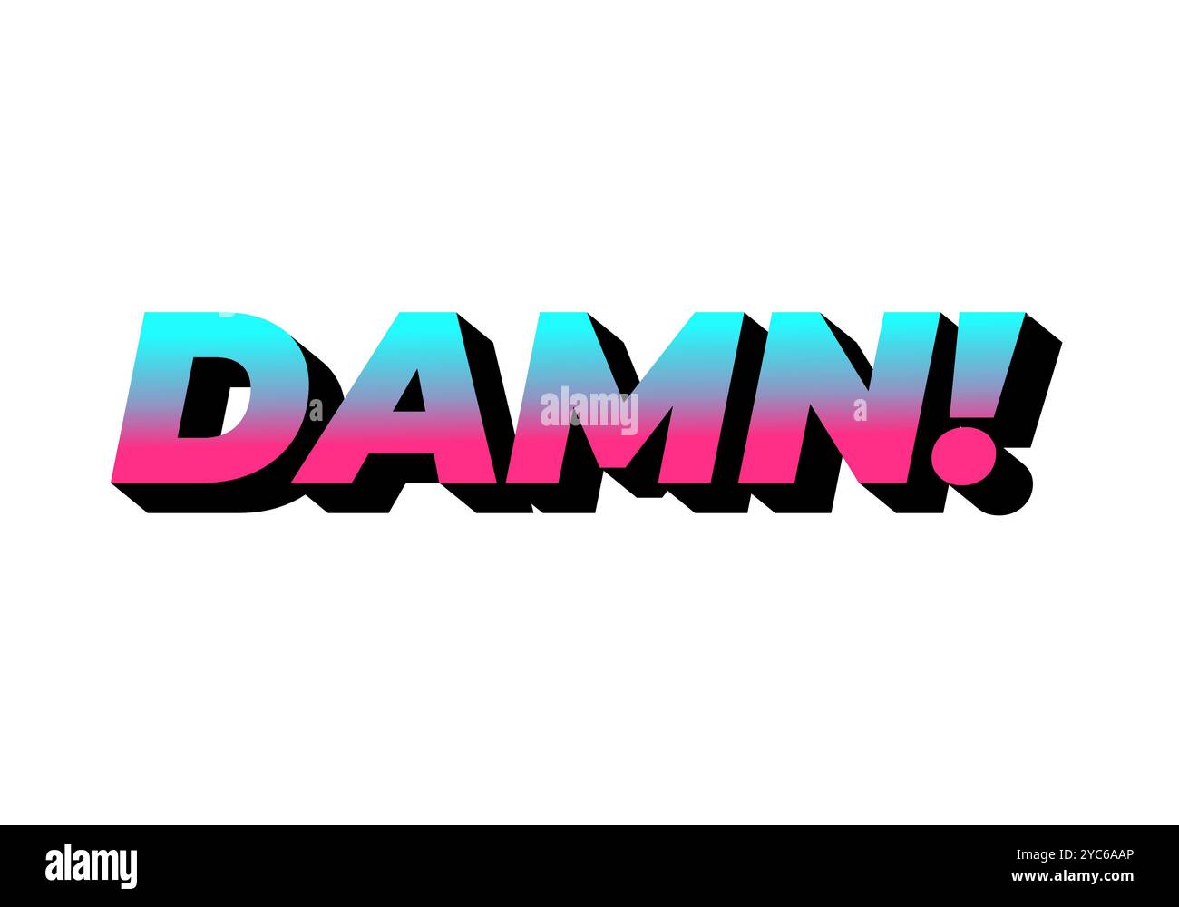 Damn. Text effect design with modern color and 3D look Stock Vector ...