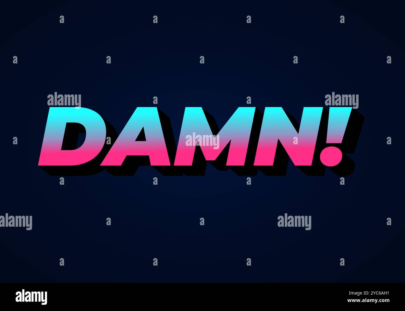 Damn. Text effect design with modern color and 3D look Stock Vector ...