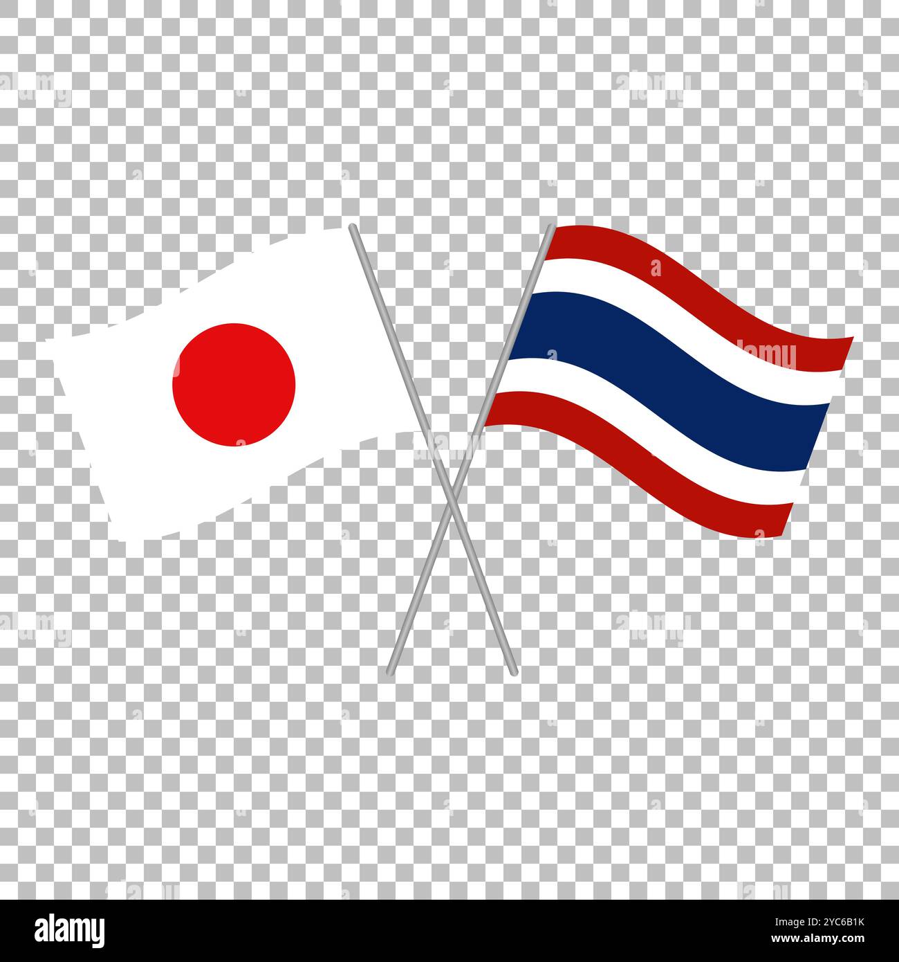 Thailand and Japan crossed flags. Vector illustration Stock Vector ...