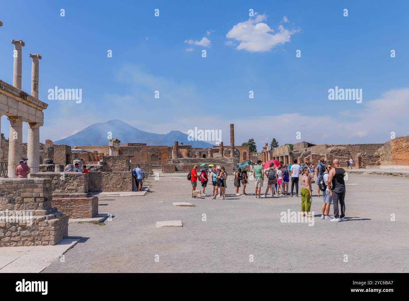 Pompeii, Italy - August 8, 2024: Ruins of a city. Pompeii is an ancient ...
