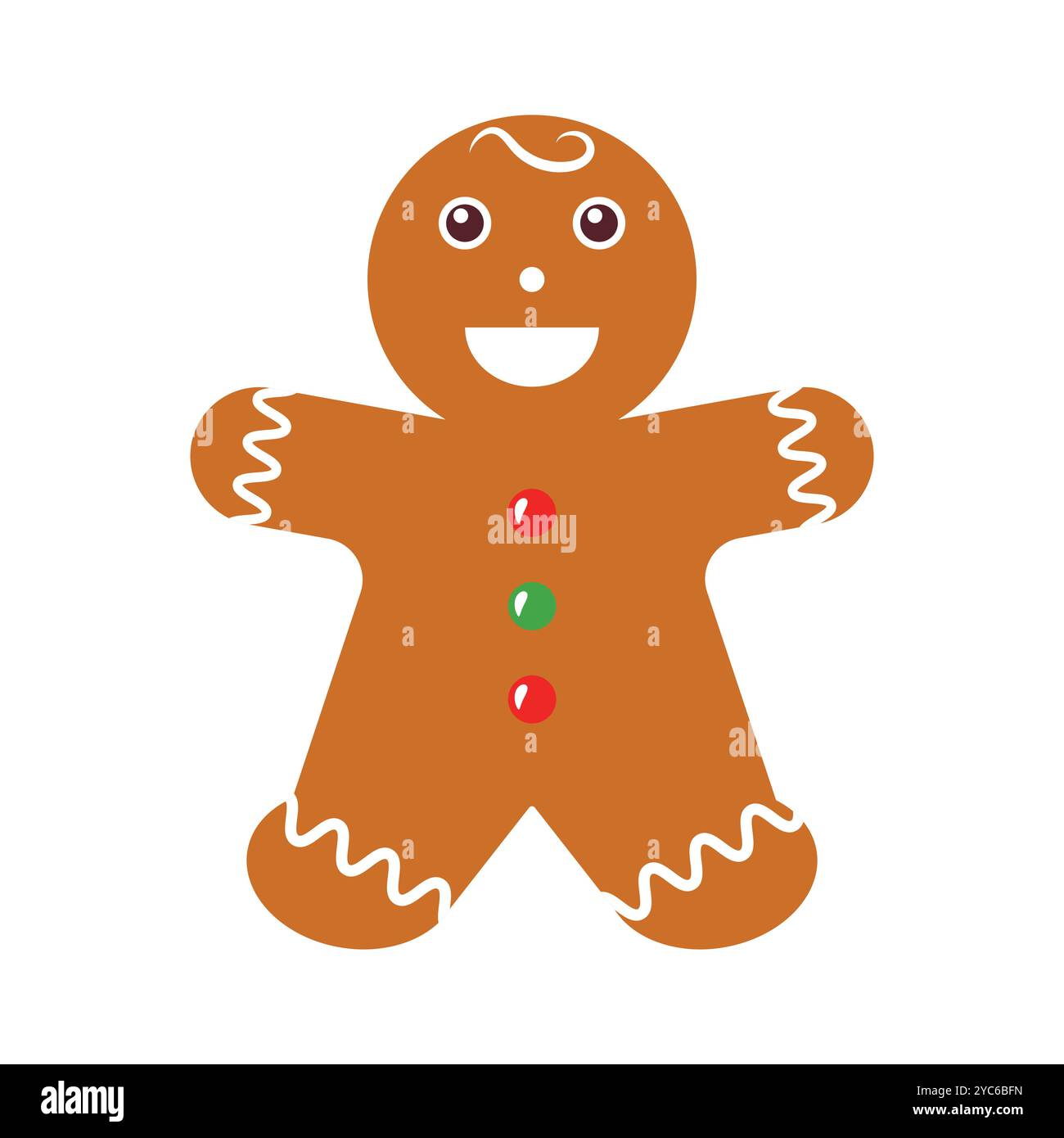 Cute Christmas Gingerbread Man Vector Illustration Stock Vector Image