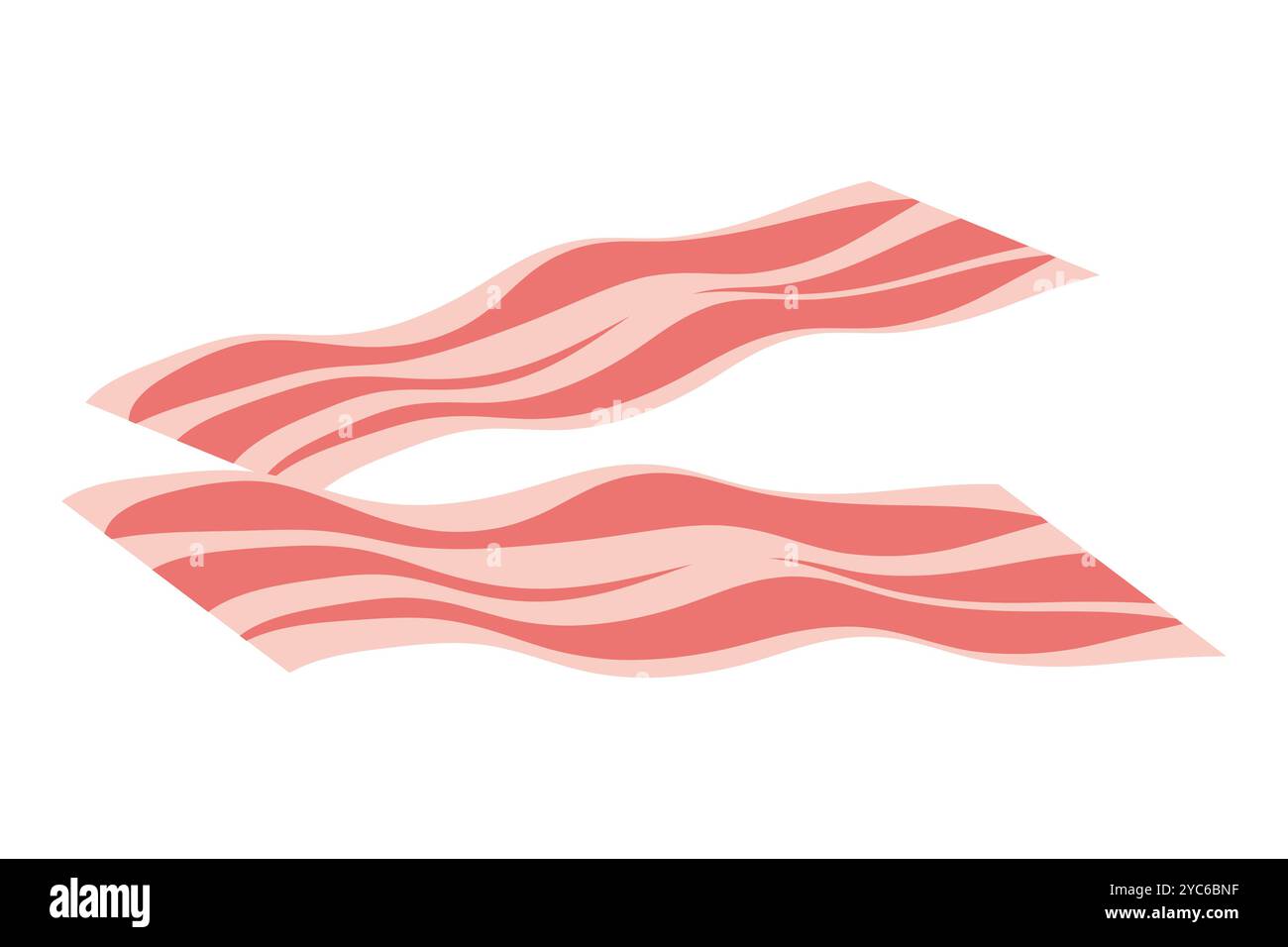 Crispy bacon on white Stock Vector Images - Alamy