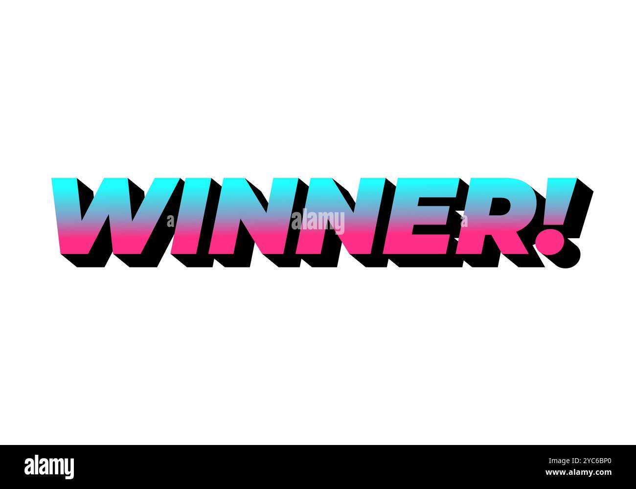 Winner. Text effect design with modern color in 3D style Stock Vector ...