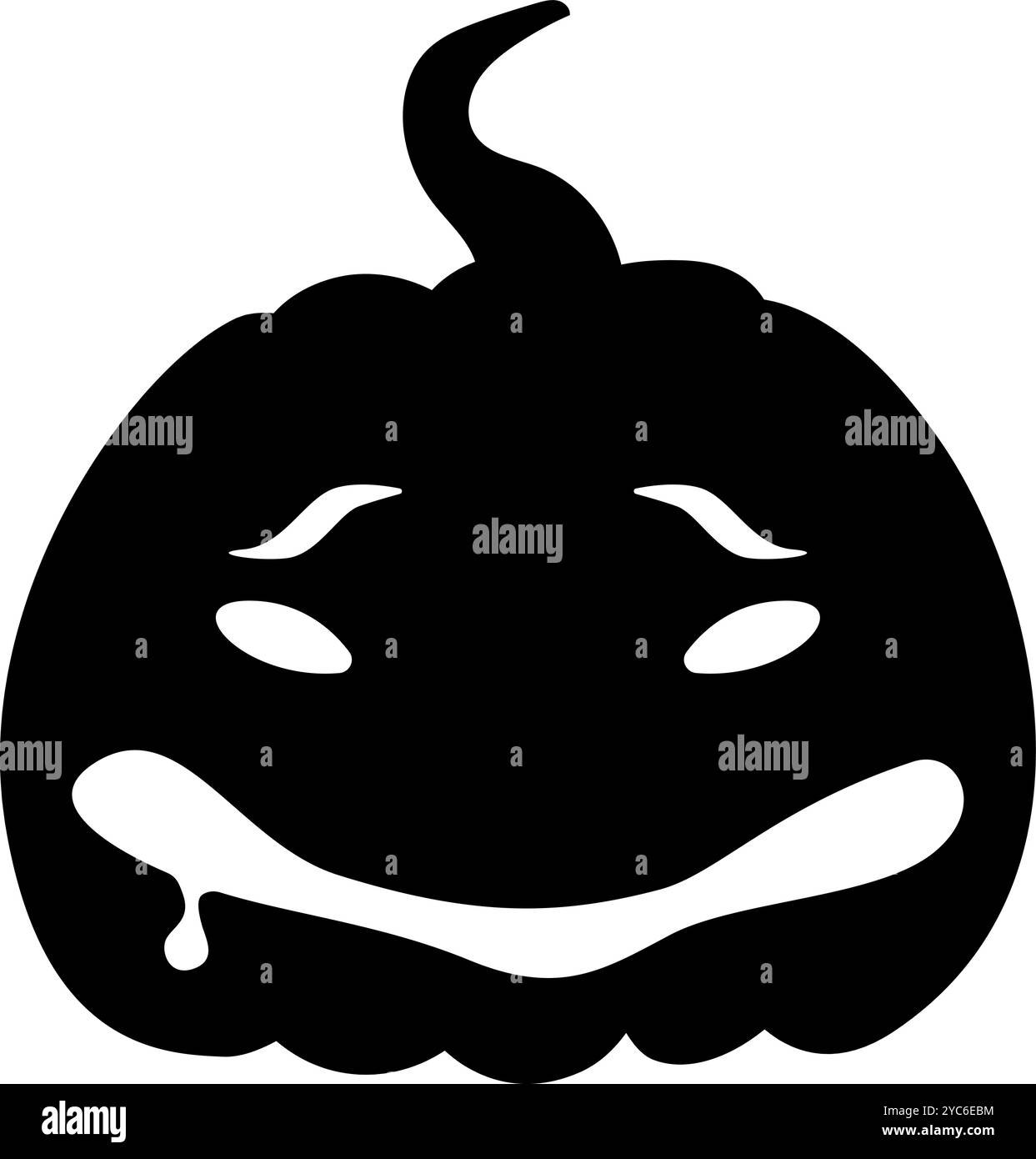 Jack-o-lantern pumpkin greedy face expression silhouette. Halloween ...