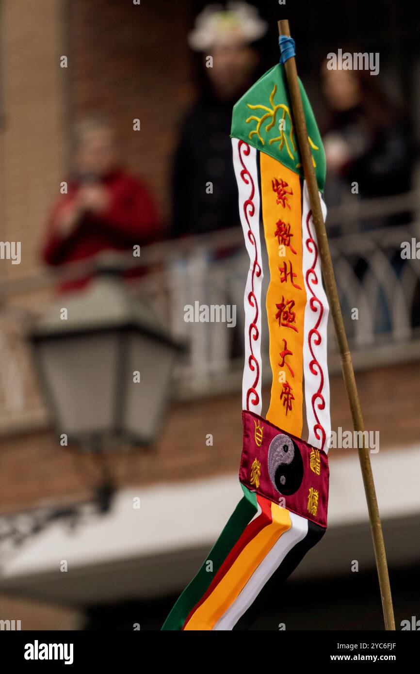 Flag of god of taoism Ziwei emblem on the Chinese new year parade Stock ...