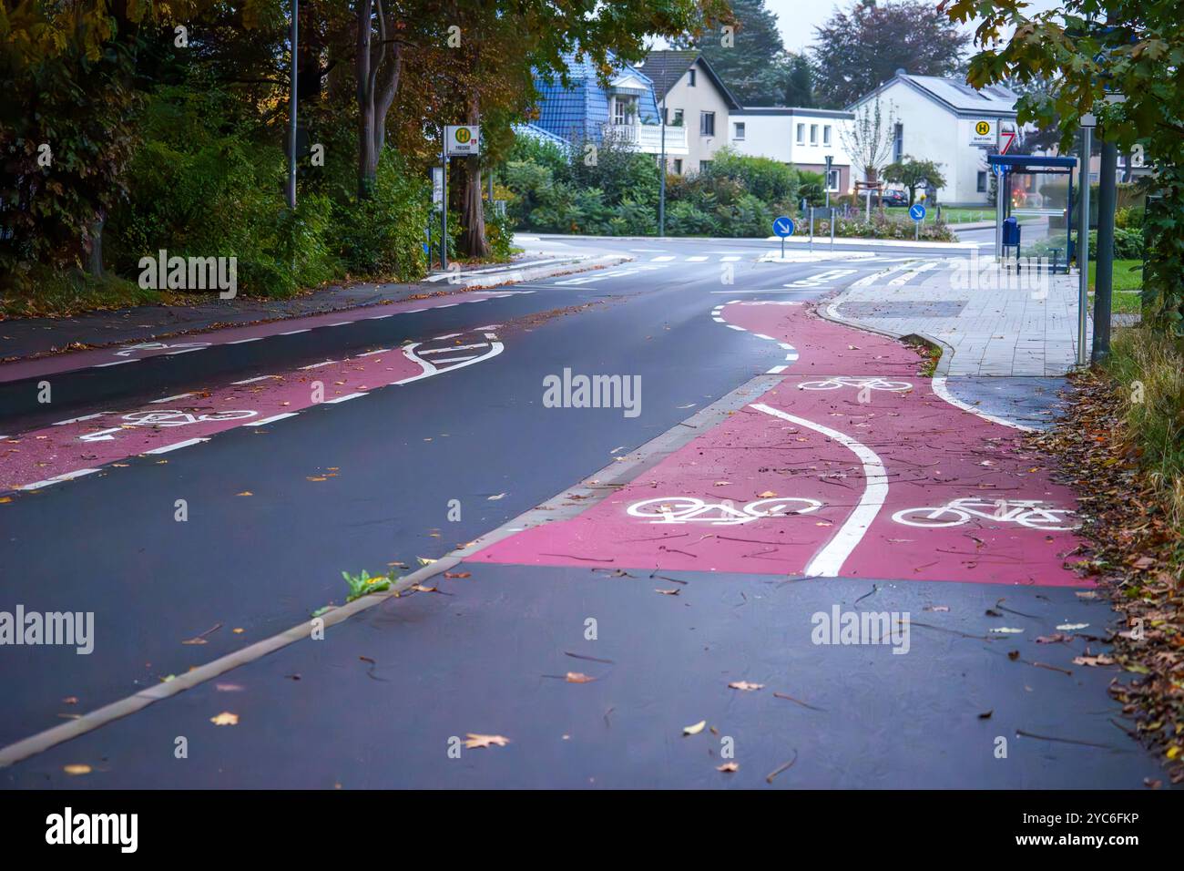 21.10.2024: Eschweiler, Dürwiss, NRW, Deutschland Bild: Radweg und ...