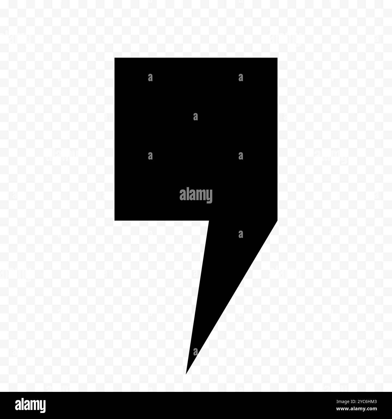 Vector comma icon, quotation marks on a transparent background. The ...