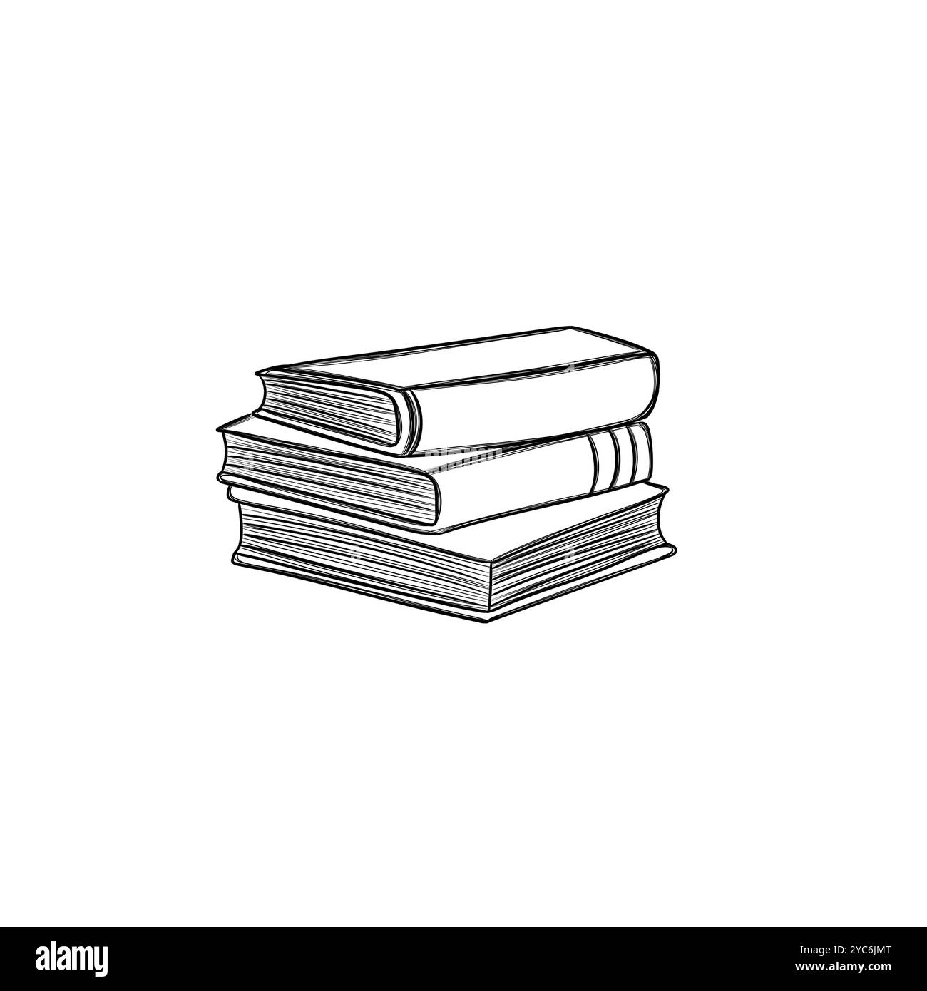 World book day. Stack of books isolated. Freehand sketch of stack of ...