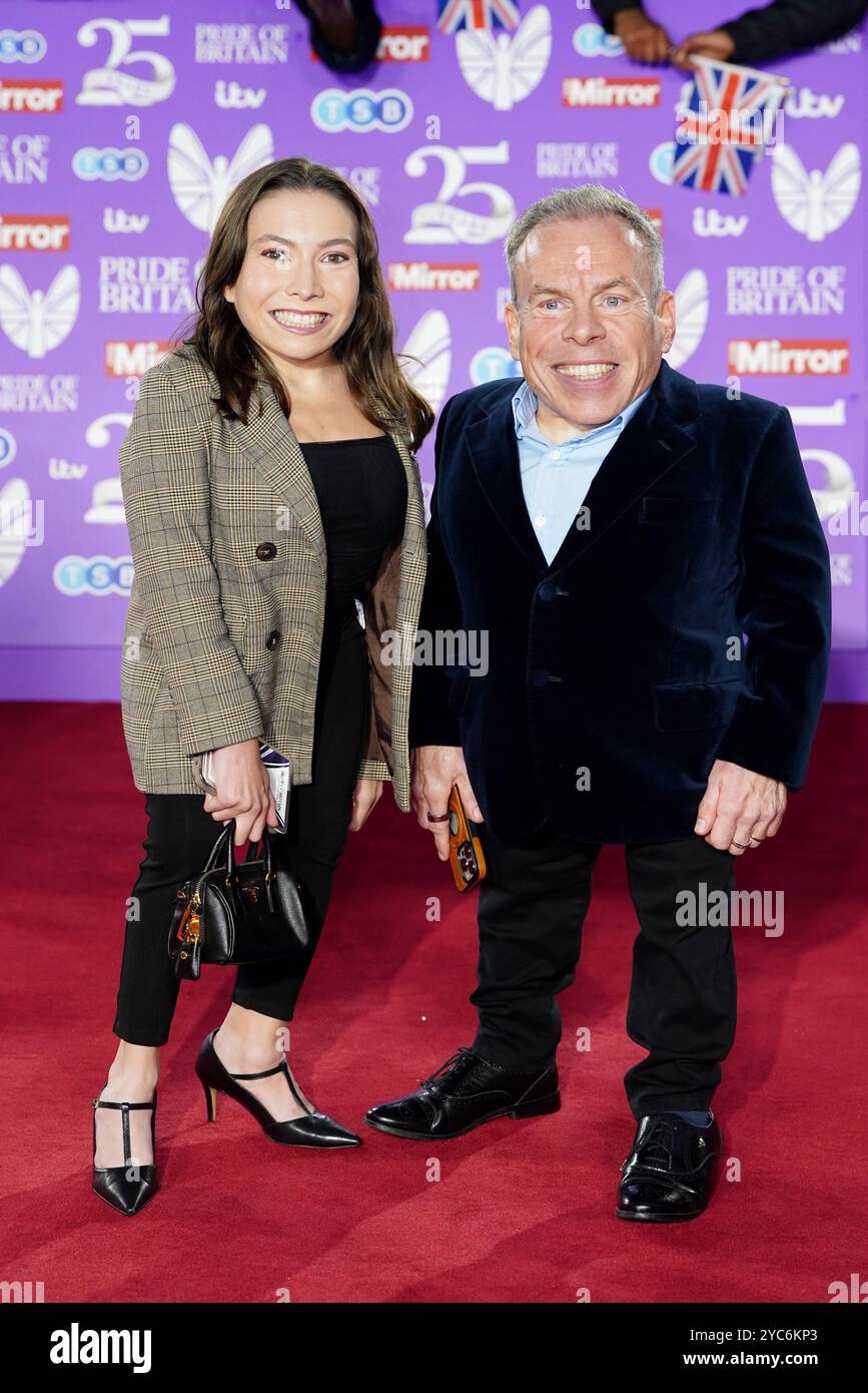 Annabelle Davis (left) and Warwick Davis attend the Pride of Britain ...