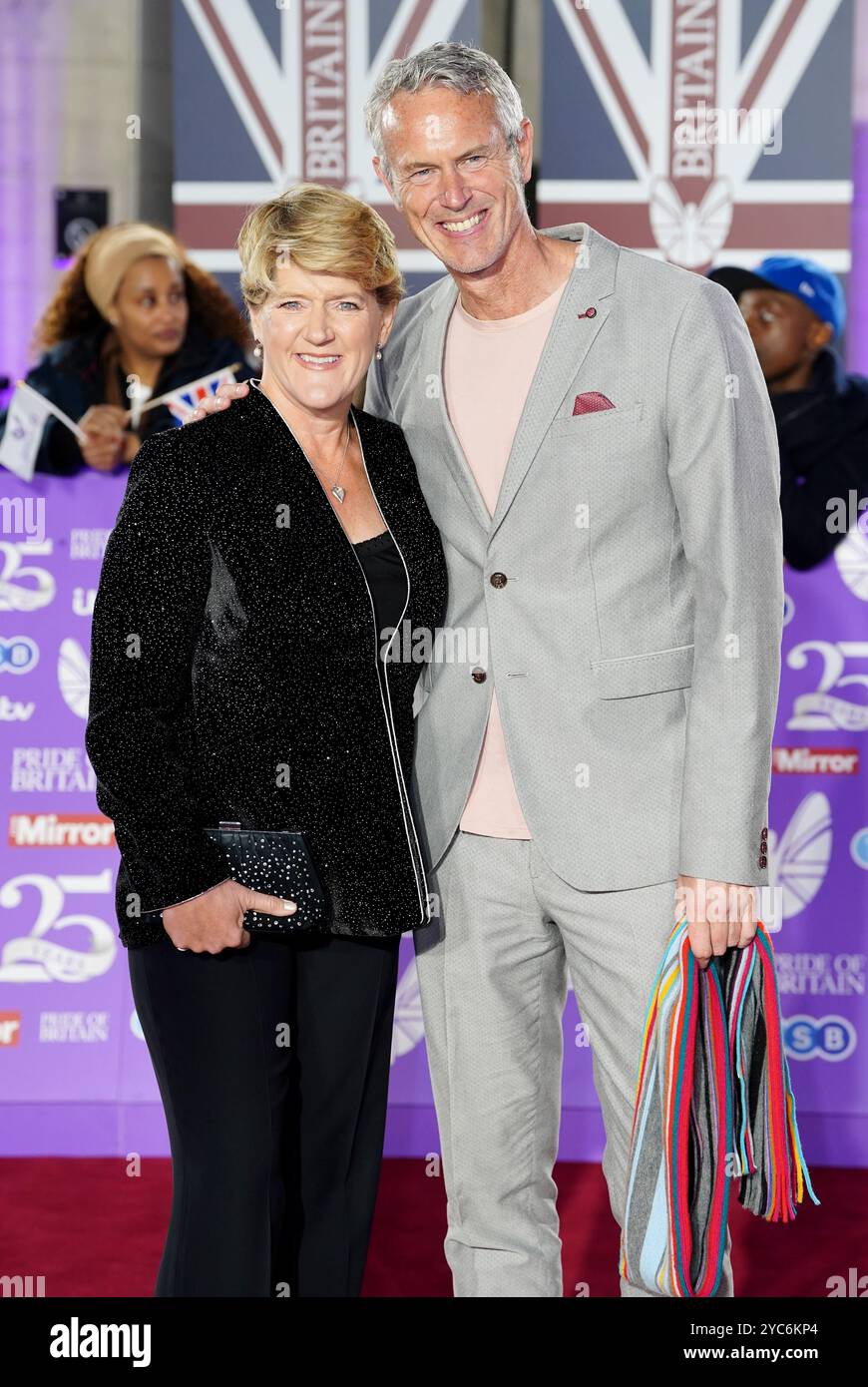 Clare Balding (left) and Mark Foster attend the Pride of Britain Awards ...