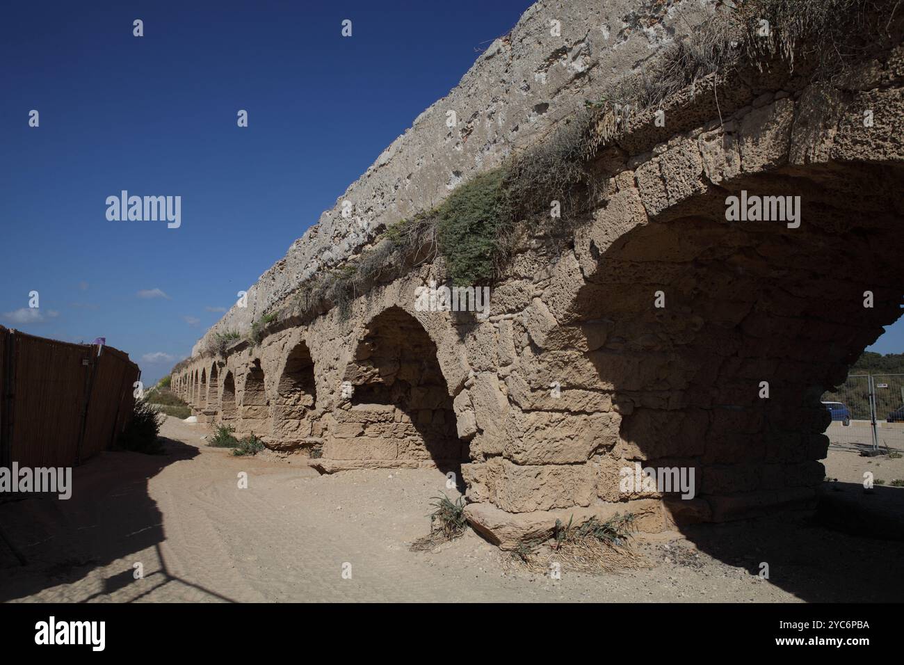 Aqueduct on the Caesarea Beach built by King Herod the Great renovated ...