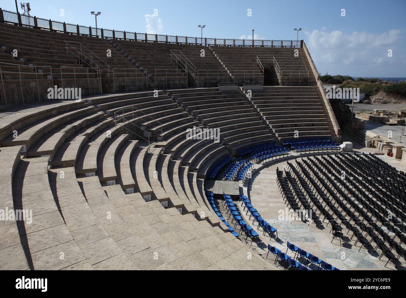 The Roman Theater used for shows in Caesarea built on the Mediterranean ...