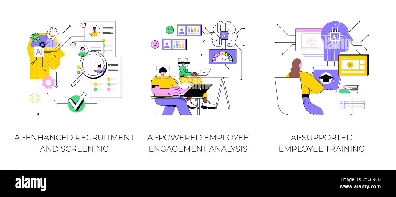 AI in Human Resources abstract concept vector illustrations Stock ...