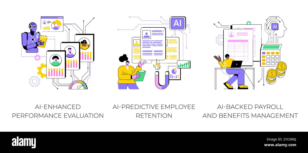 Artificial intelligence in HR abstract concept vector illustrations ...