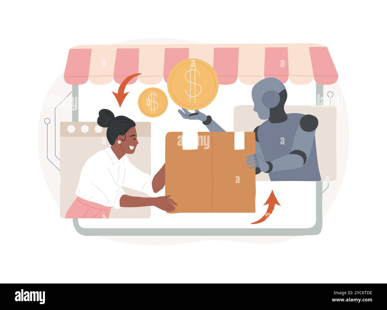 AI-Supported Return and Refund Processing abstract concept vector ...