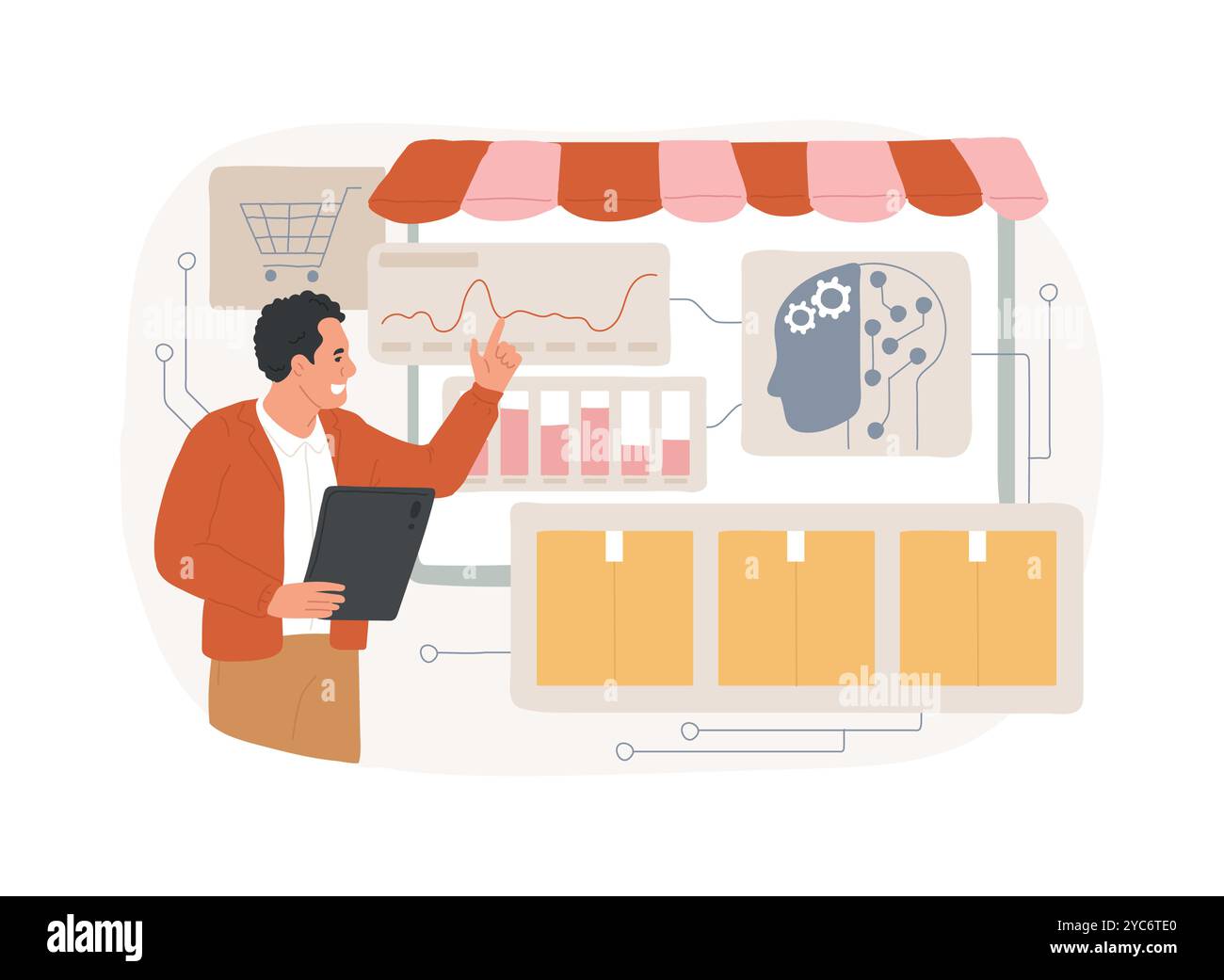 Ai Powered Predictive Stocking Abstract Concept Vector Illustration