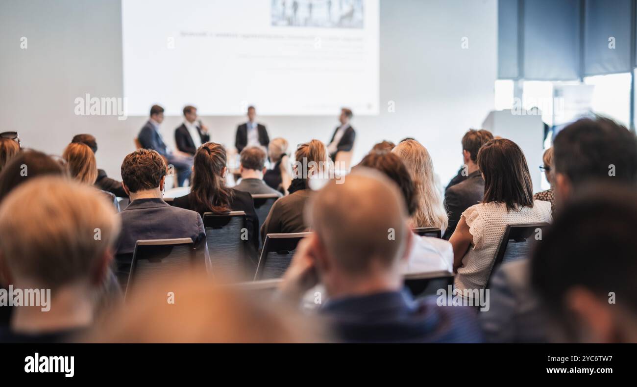 Interview and round table discussion at business convention and ...