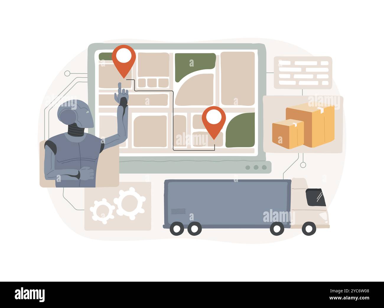 AI-Backed Shipping and Delivery Optimization abstract concept vector ...