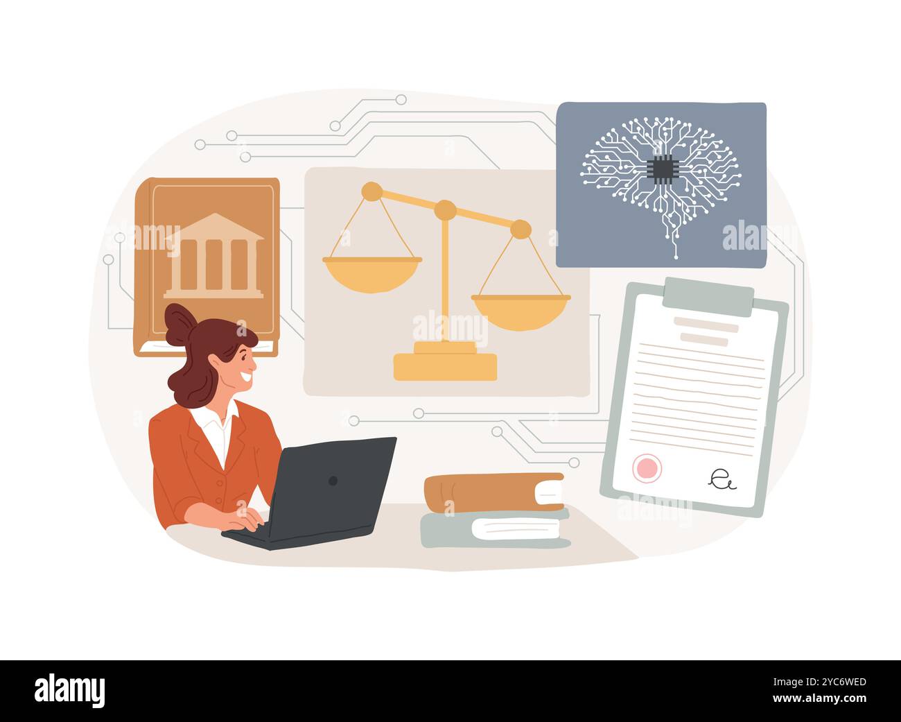 AI-Analyzed Legal Precedent abstract concept vector illustration Stock ...