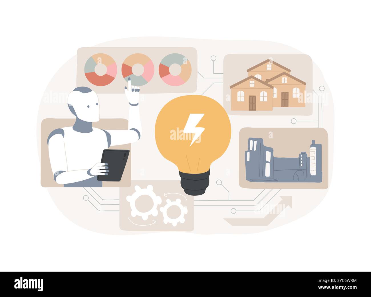 AI-Powered Energy Consumption Analysis abstract concept vector ...