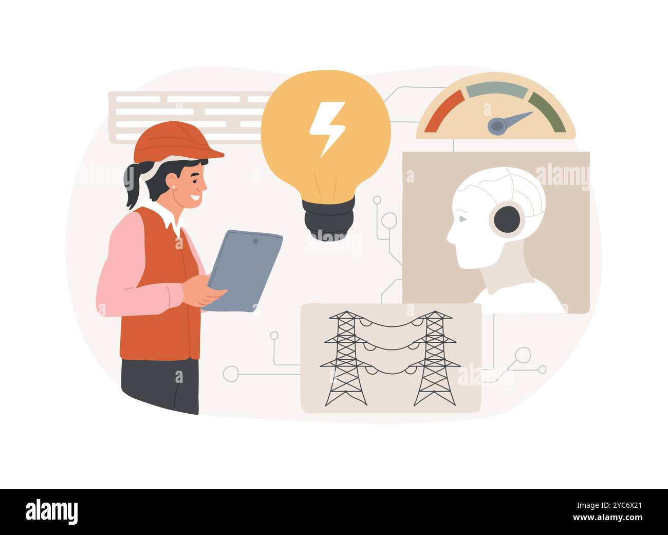 AI-Enhanced Energy Efficiency Consulting abstract concept vector illustration Stock Vector Image ...